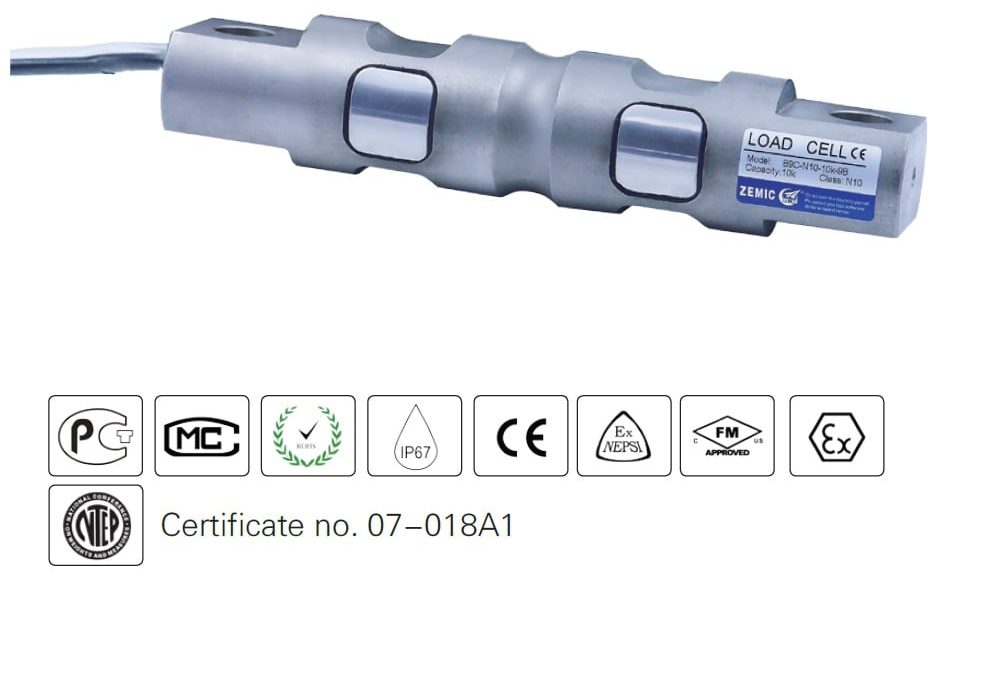 B9C stainless steel dual shear beam load cell (5k-250k) | Zemicus USA
